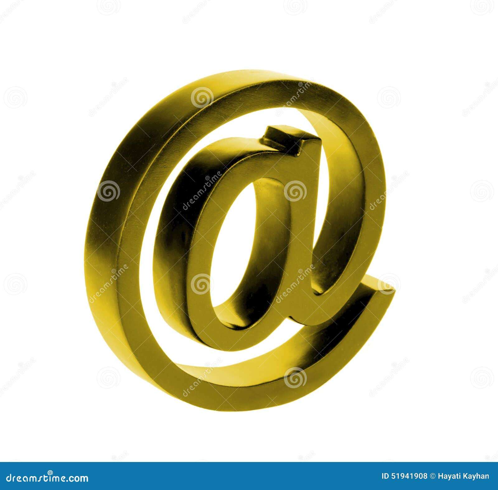 Gold E-mail Sign Isolated on White Background Stock Photo - Image of ...