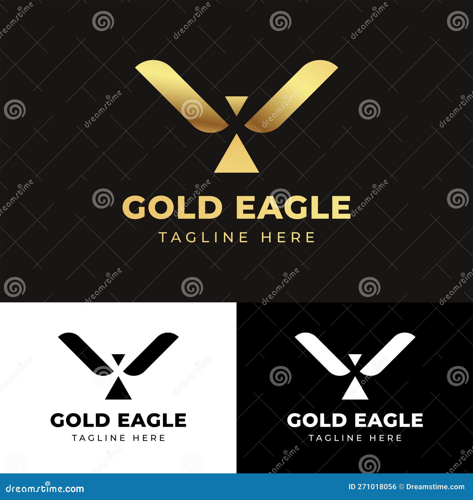 Gold Eagle Logo stock vector. Illustration of channel - 271018056