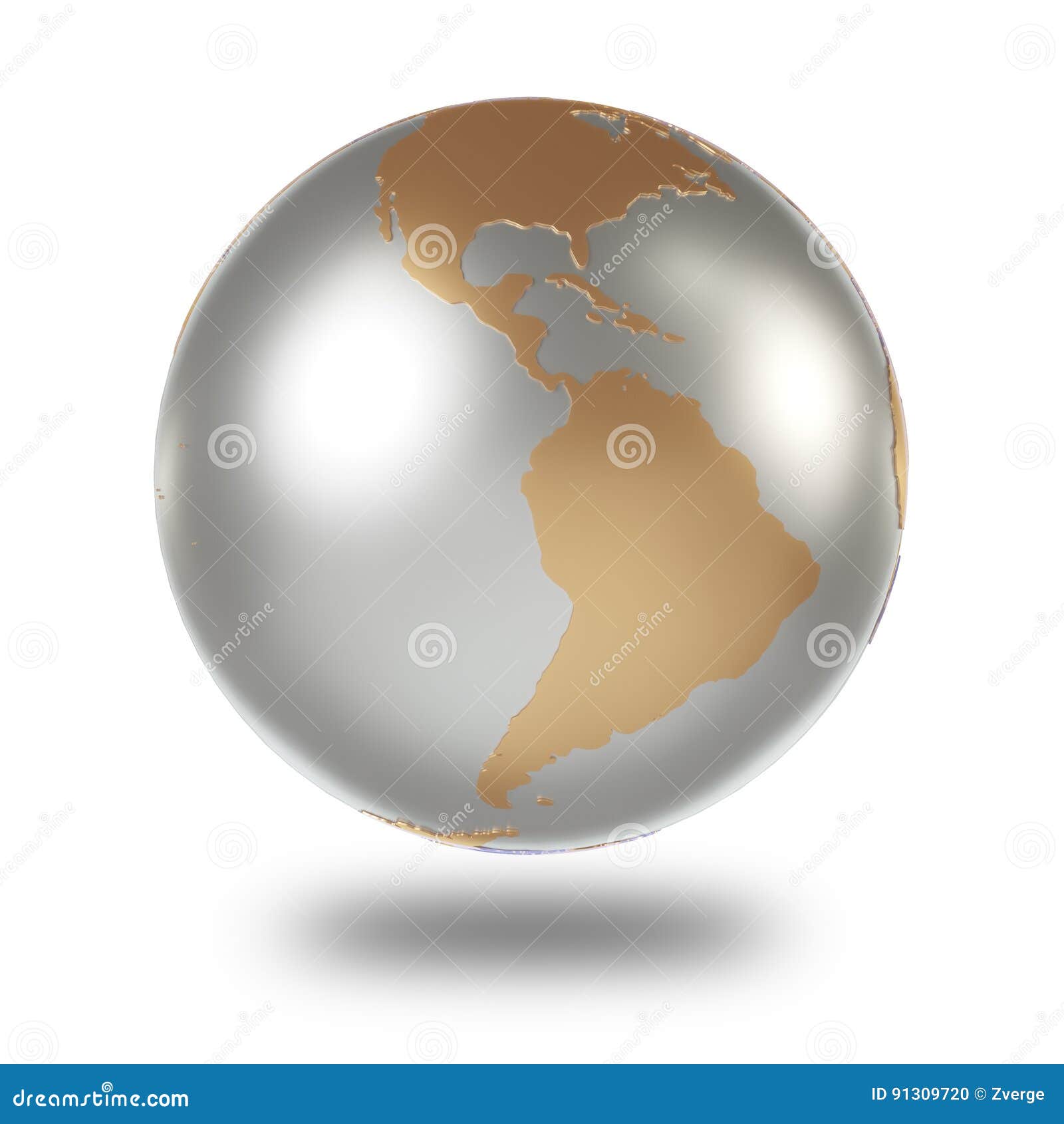 Gold Earth on a White Background. Stock Illustration - Illustration of ...
