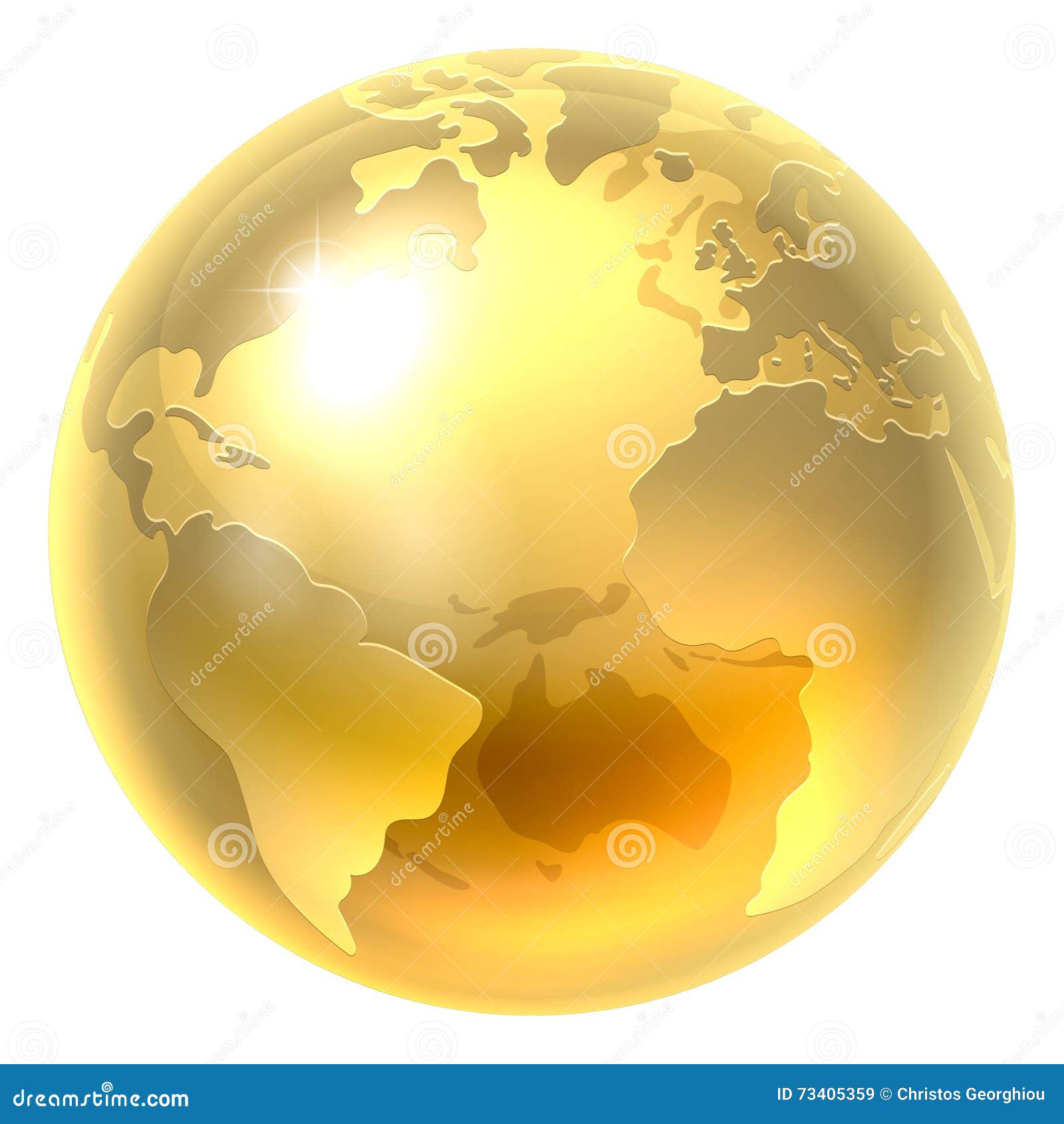 Gold Earth World Icon stock vector. Illustration of globe - 73405359