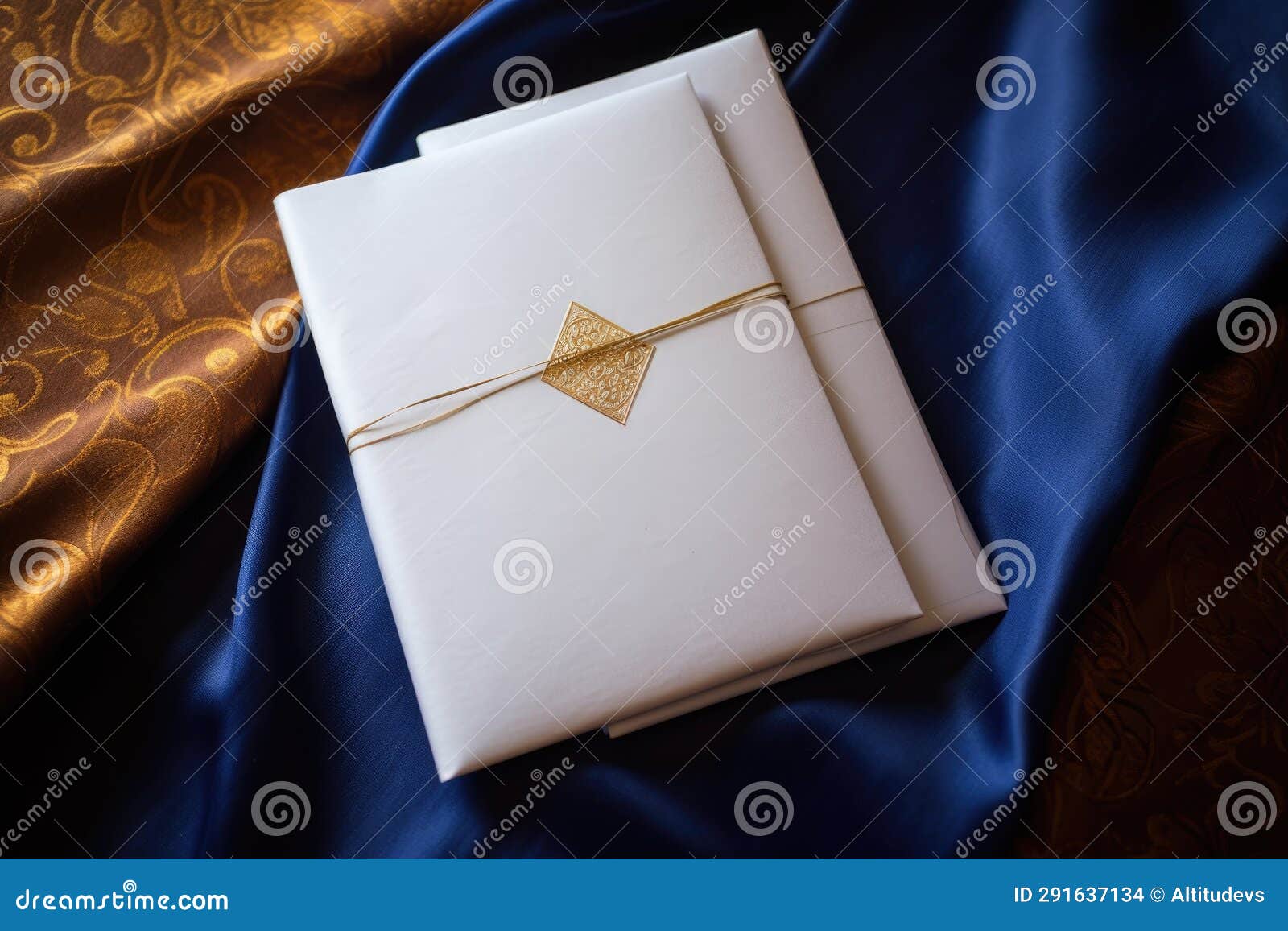 Gold-edged Invitation Card on Satin Cloth Stock Photo - Image of ...