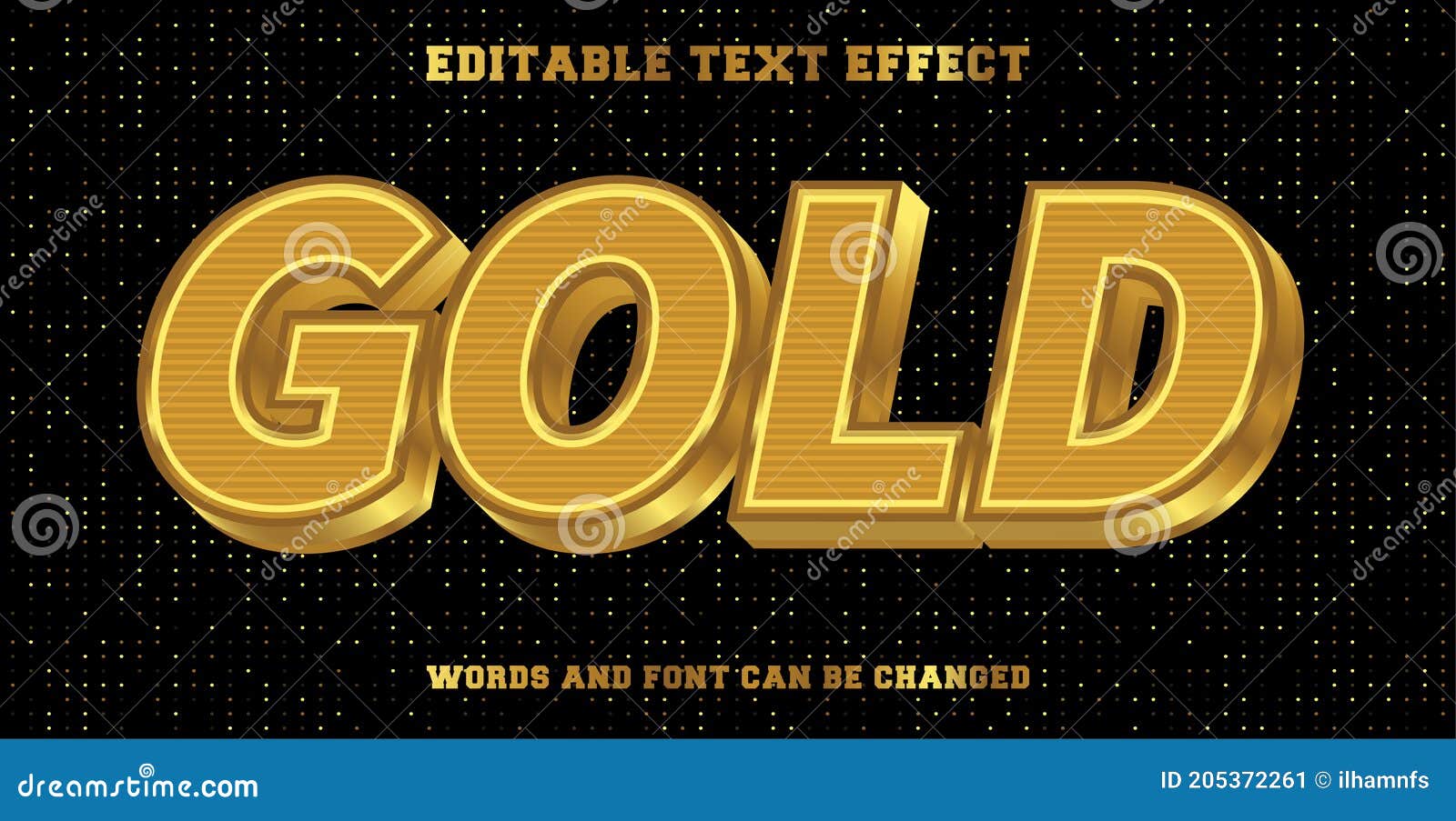 Gold Editable Text Effect Style Stock Vector - Illustration of text ...