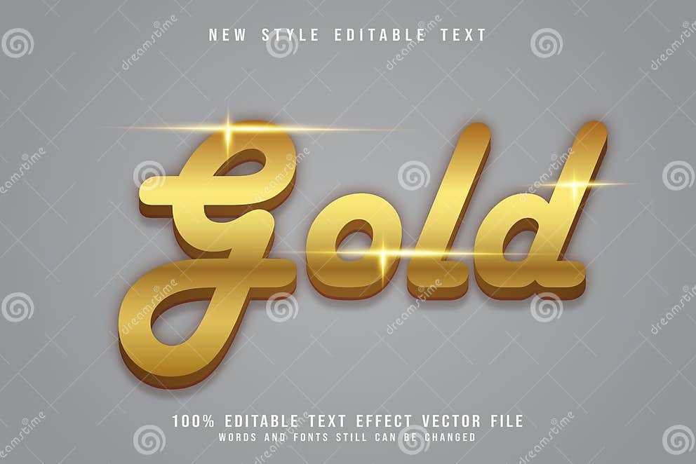 Gold Editable Text Effect Emboss Luxury Style Stock Vector ...