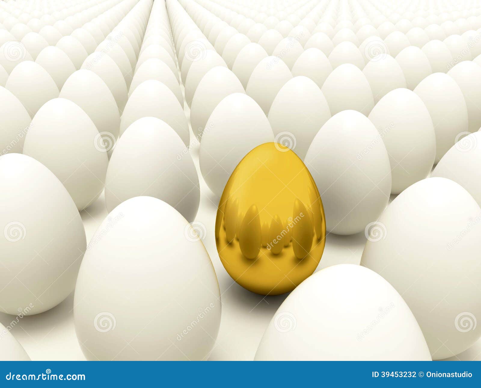 Gold Egg in Rows of Normal Eggs - Easter Time Stock Illustration ...