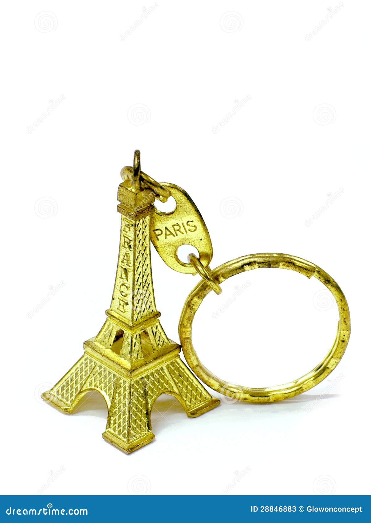 Gold Eiffel Tower Key Chain Isolate Background Stock Image - Image of ...