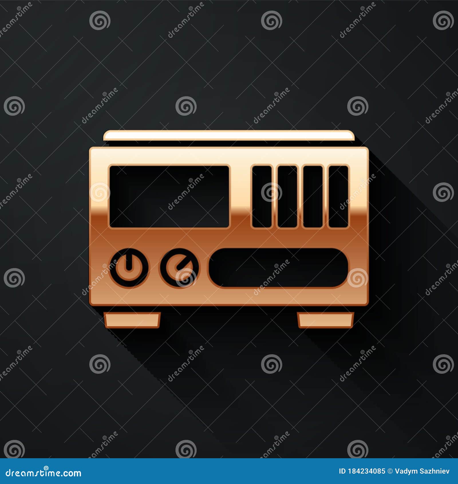 Gold Electrical Measuring Instruments Icon Isolated on Black Background ...