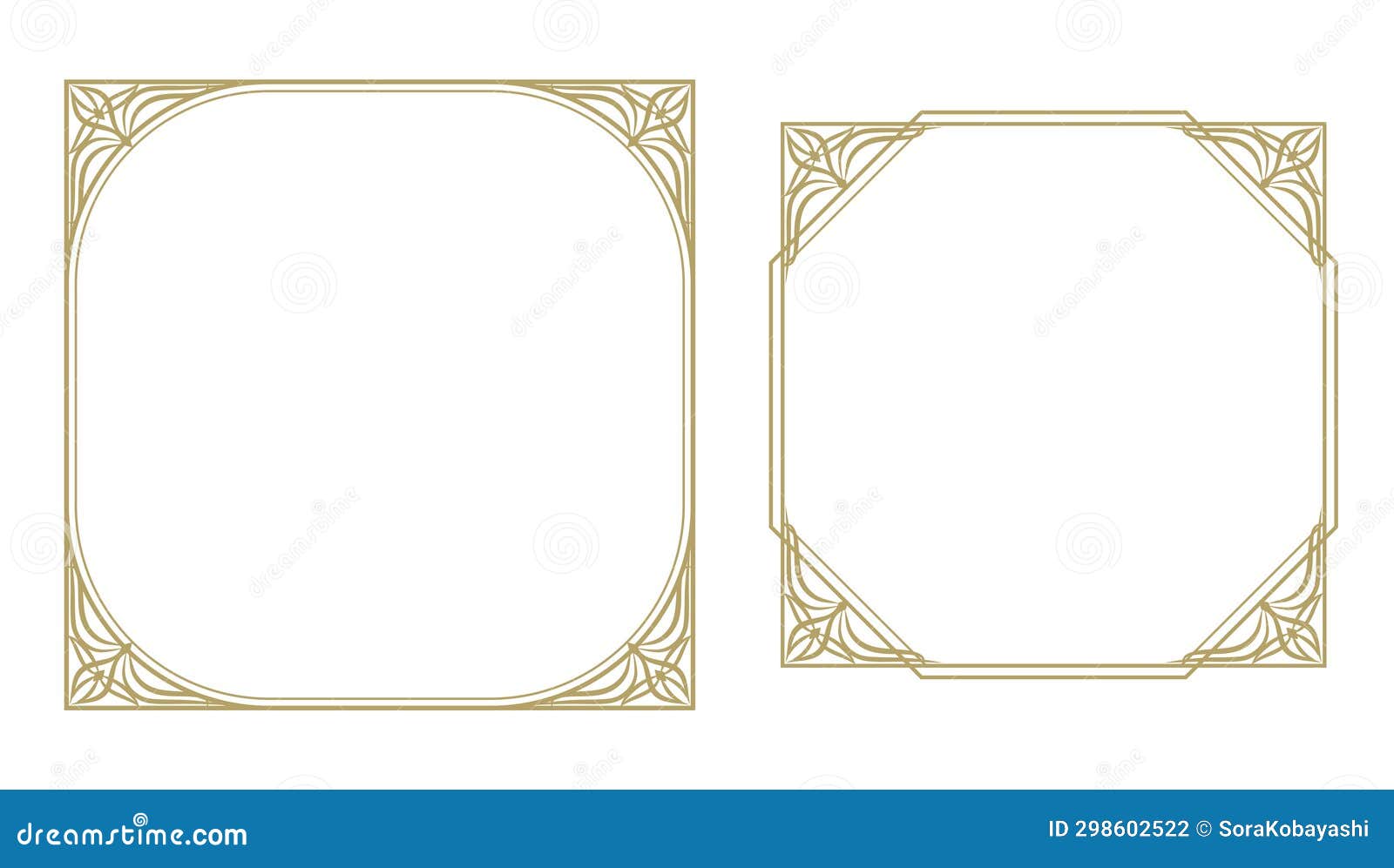 Elegant Square Border With 3d Embossed Effect. Ornate Luxurious Golden ...