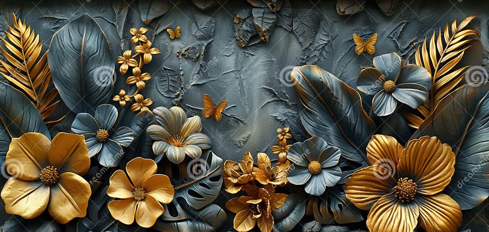 Gold Elements on an Abstract Background Stock Illustration ...