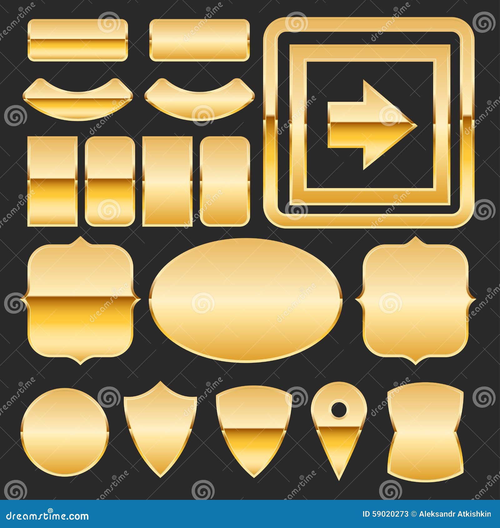 Gold elements stock vector. Illustration of abstract - 59020273