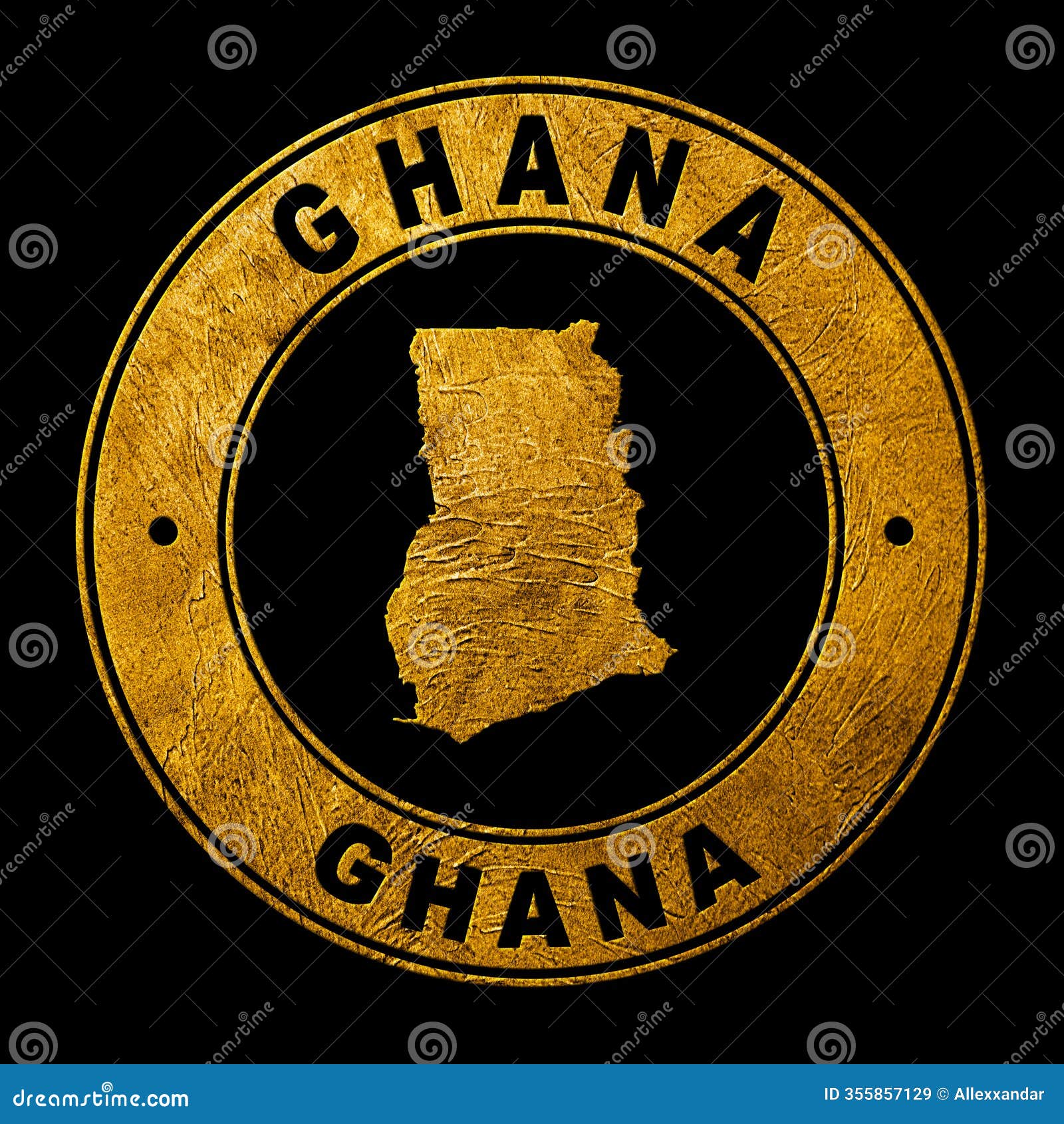 Gold Emblem of Ghana Map stock illustration. Illustration of ghana ...
