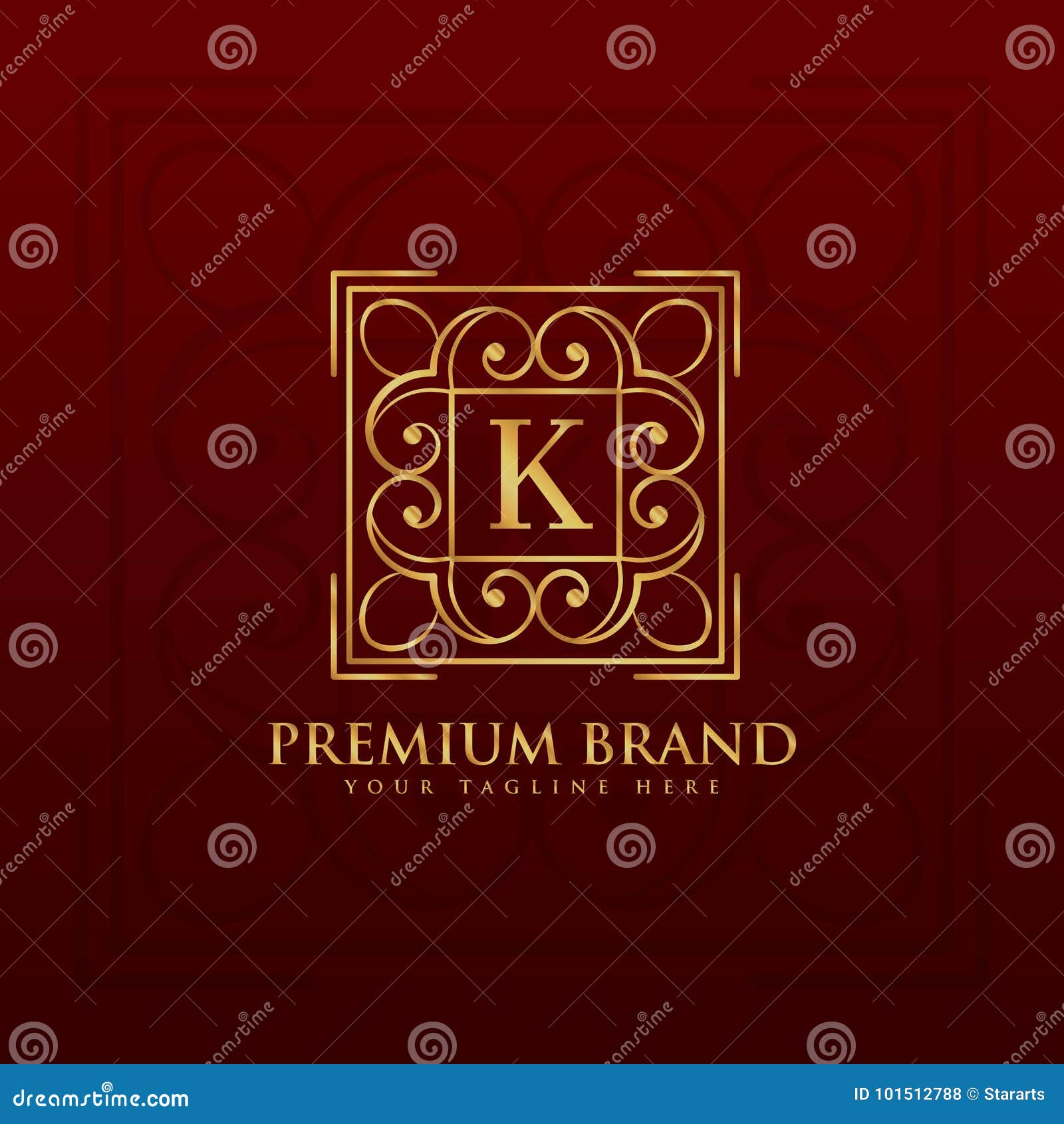Gold Emblem Monogram Logo for Letter K Stock Vector - Illustration of ...