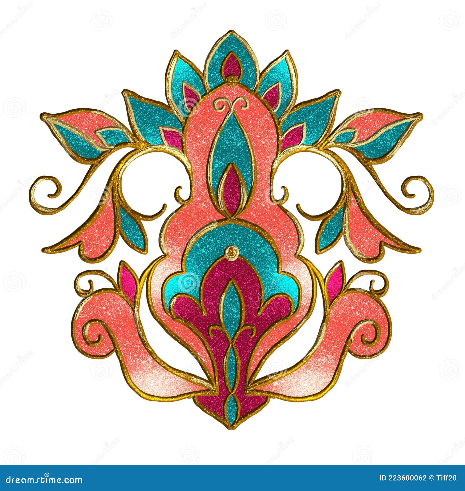 Gold Embroidery with Arabesques Stock Illustration - Illustration of ...