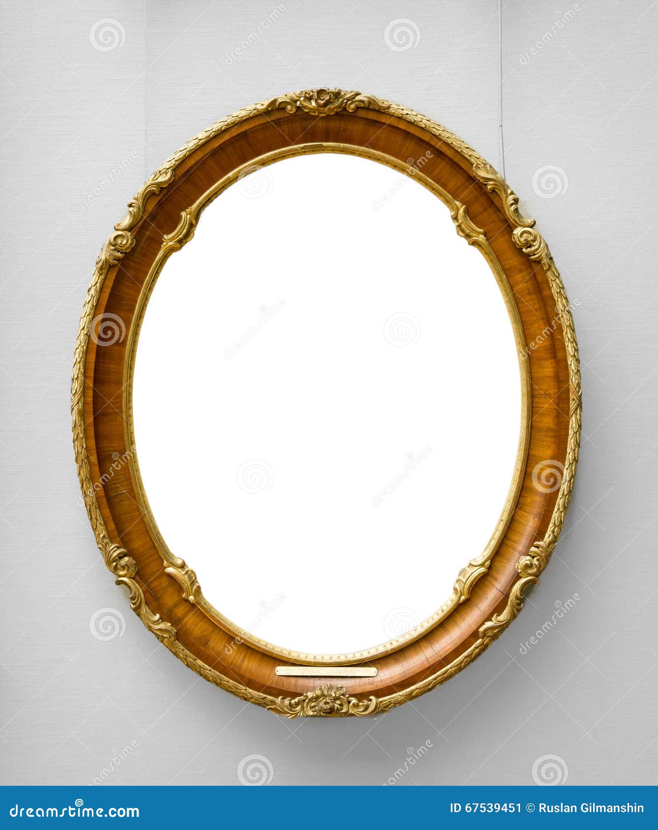 Gold Empty Frame on White Wall Stock Image - Image of gallery, baroque ...