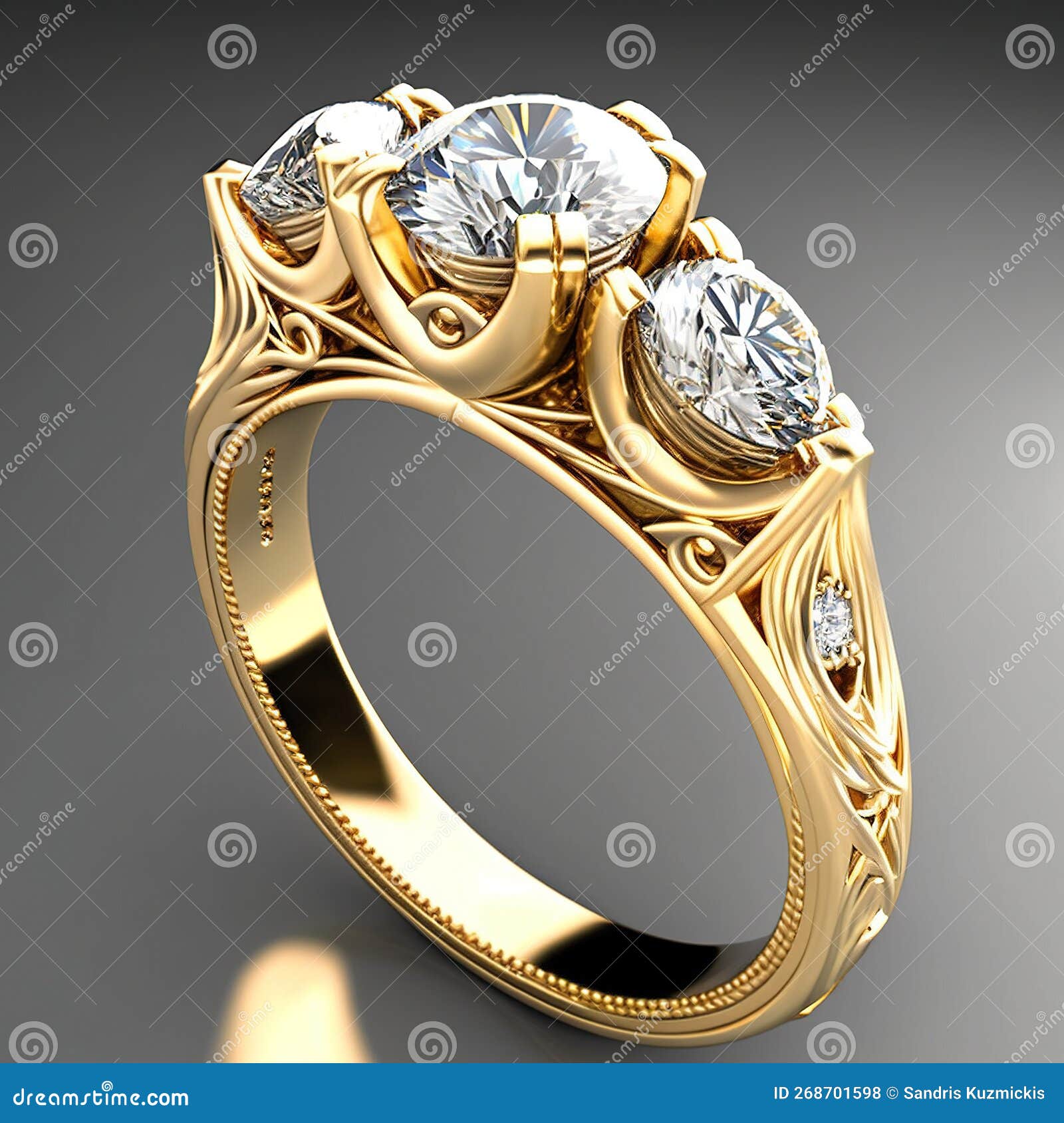 Three Diamonds On Purple Background - Cgi Render Image 3D Stock ...