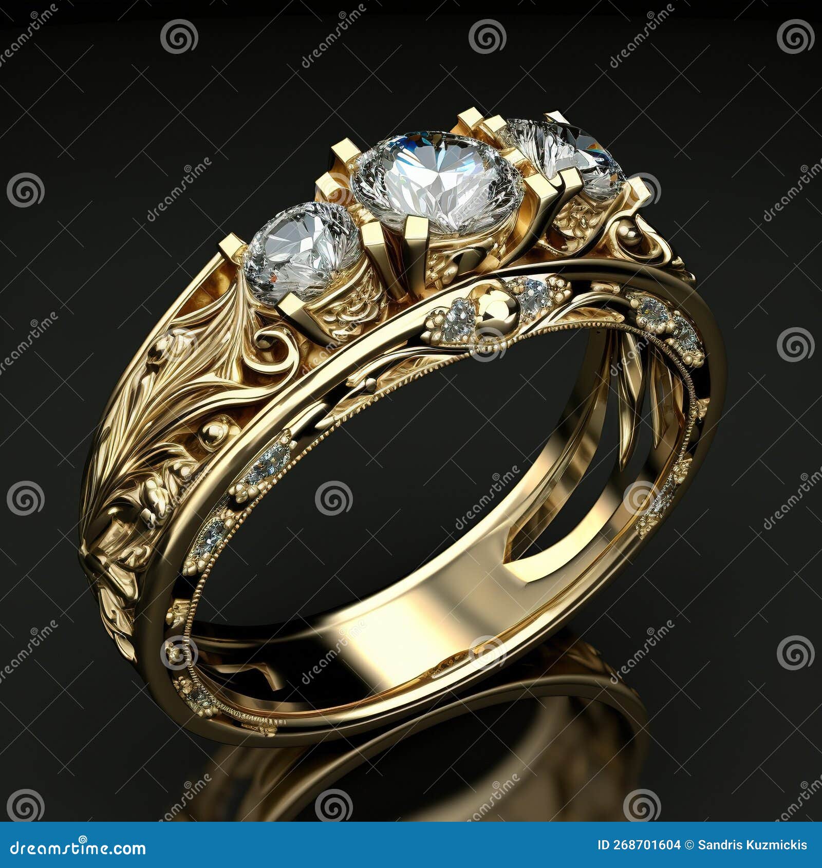 Three Diamonds On Purple Background - Cgi Render Image 3D Stock ...