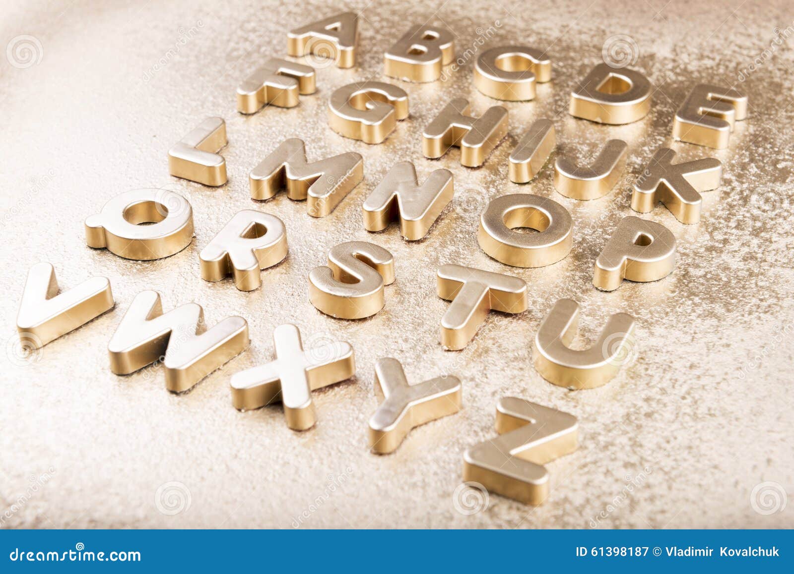 Gold English Alphabet On A Gold Background Stock Image | CartoonDealer ...