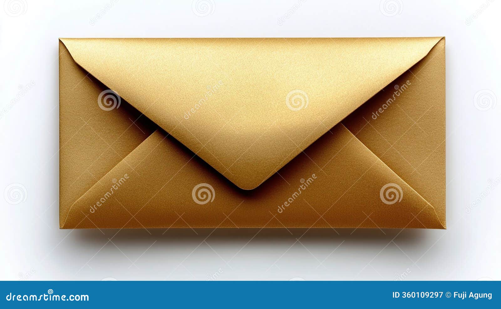 Gold Envelope, Blank, Studio Shot, White Background, Communication ...
