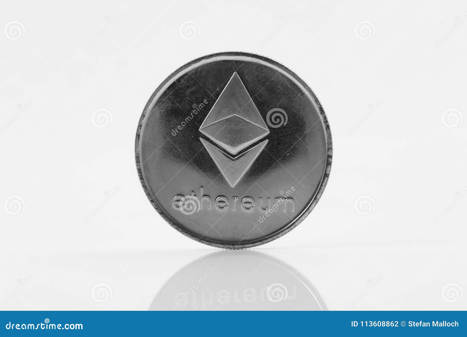 Gold Etherium Token with White Background Editorial Photography - Image ...