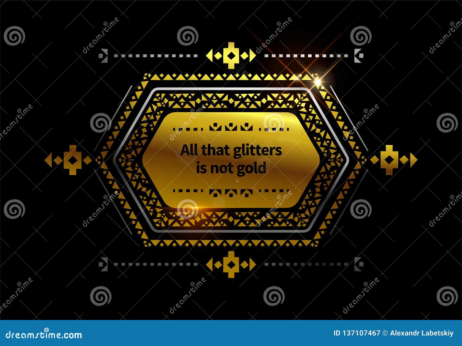 Gold Ethnic Frame Background Stock Vector - Illustration of folkloric ...