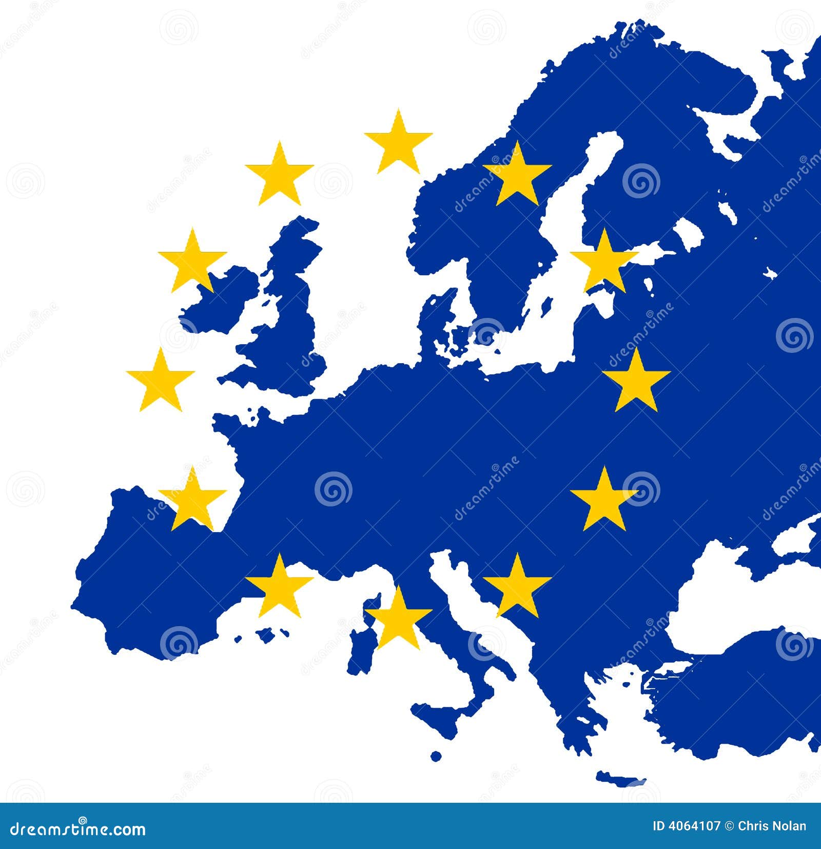 Gold-Eu-Sterne Auf Blauem Europa Stock Abbildung - Illustration von ...