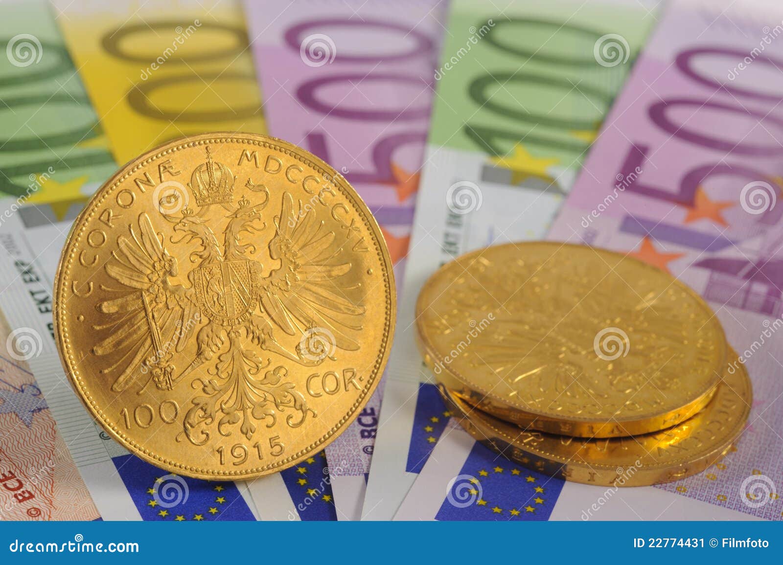 Gold and euro stock image. Image of investment, money - 22774431