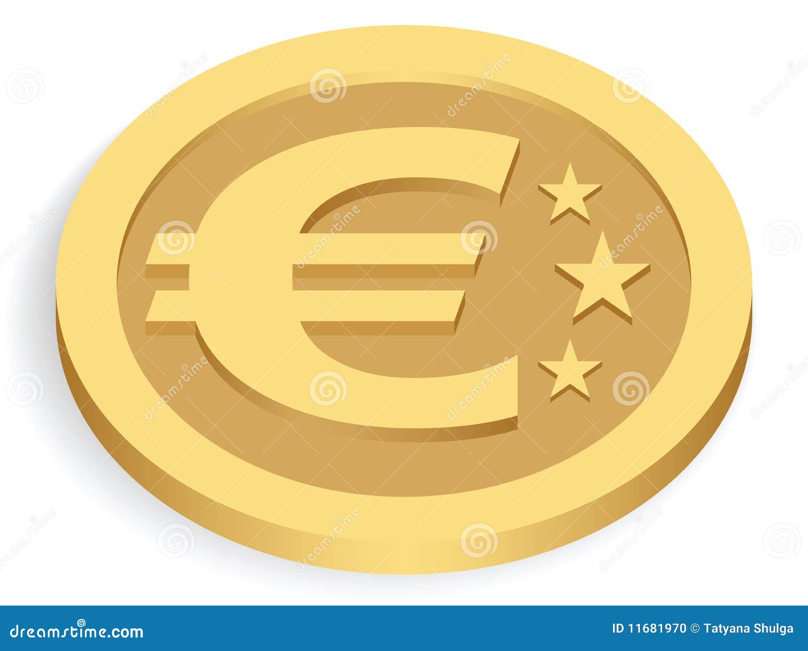 Gold euro coin stock vector. Illustration of exchange - 11681970
