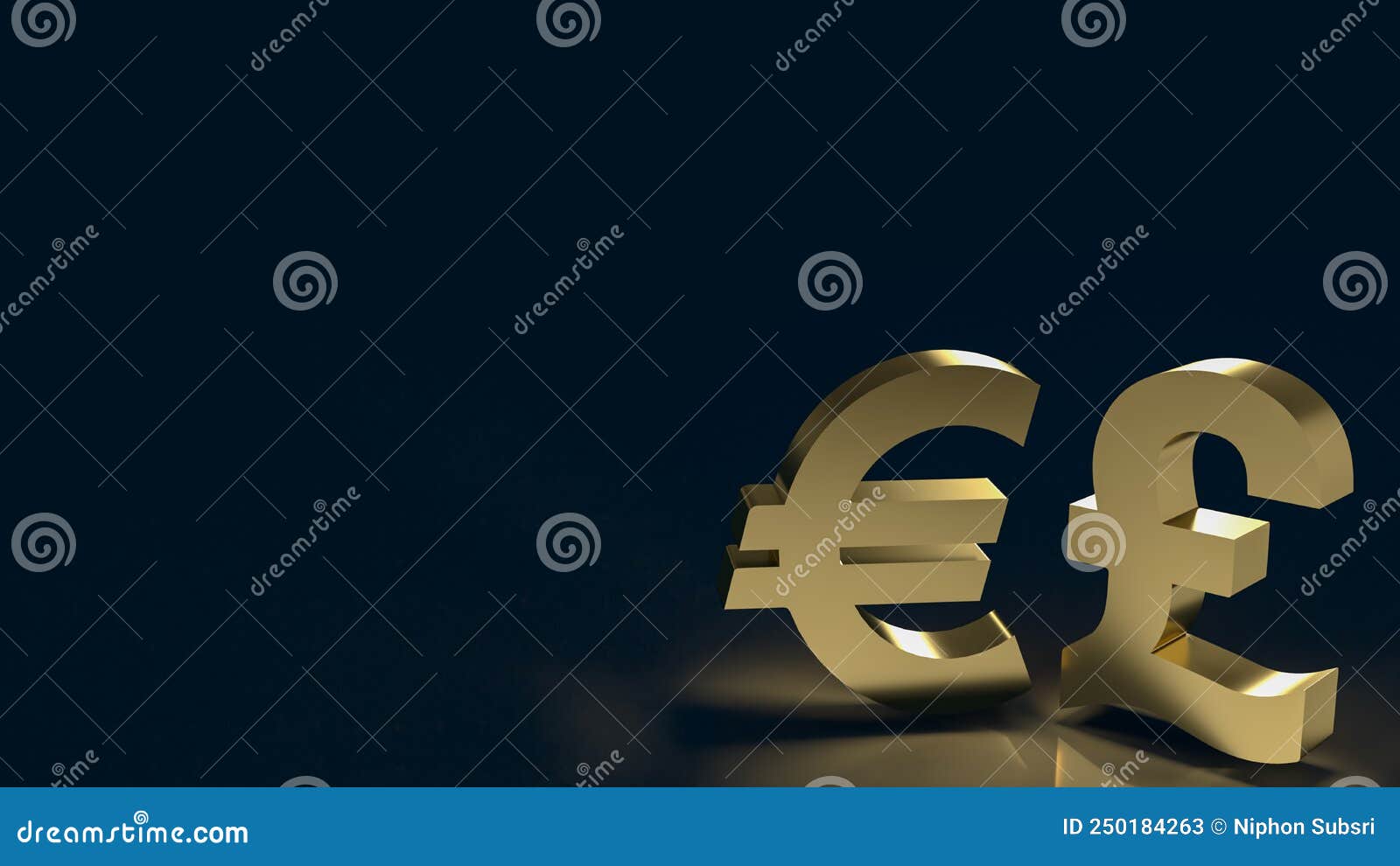 The Gold Euro and Pound Symbol for Business Concept 3d Rendering Stock ...