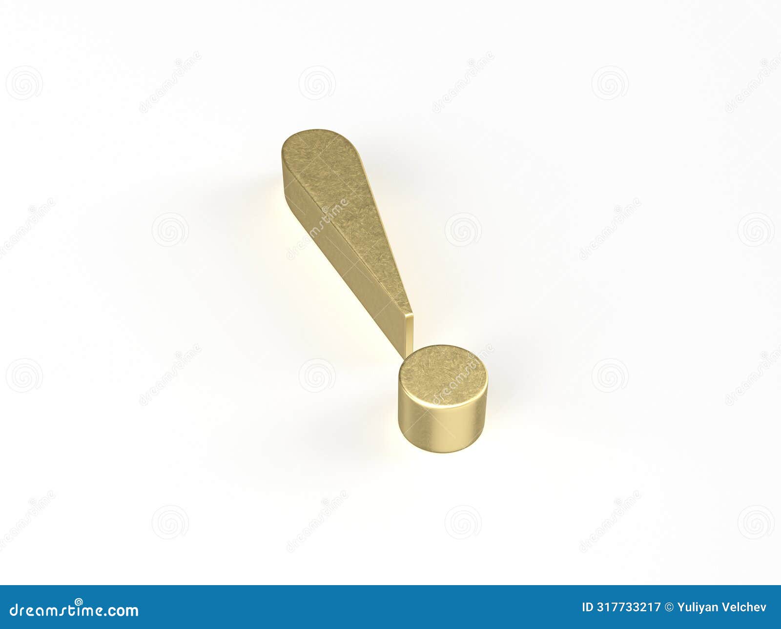 Gold Exclamation Mark, Attention Mark Symbol Isolated On A White ...