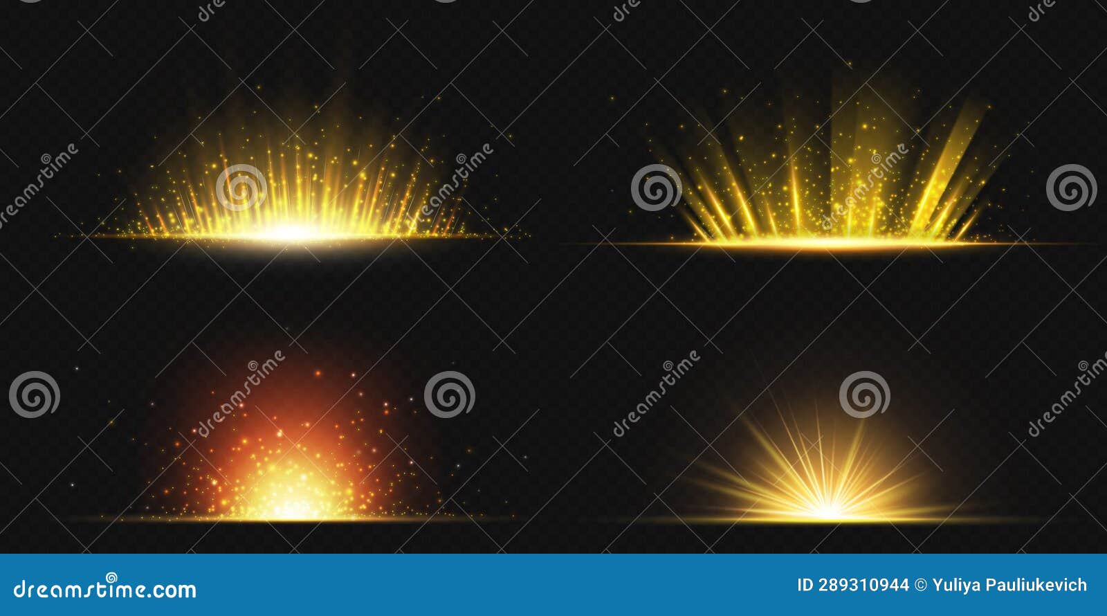 Gold Explode Sun Light Ray Glow Vector Effect Stock Illustration ...