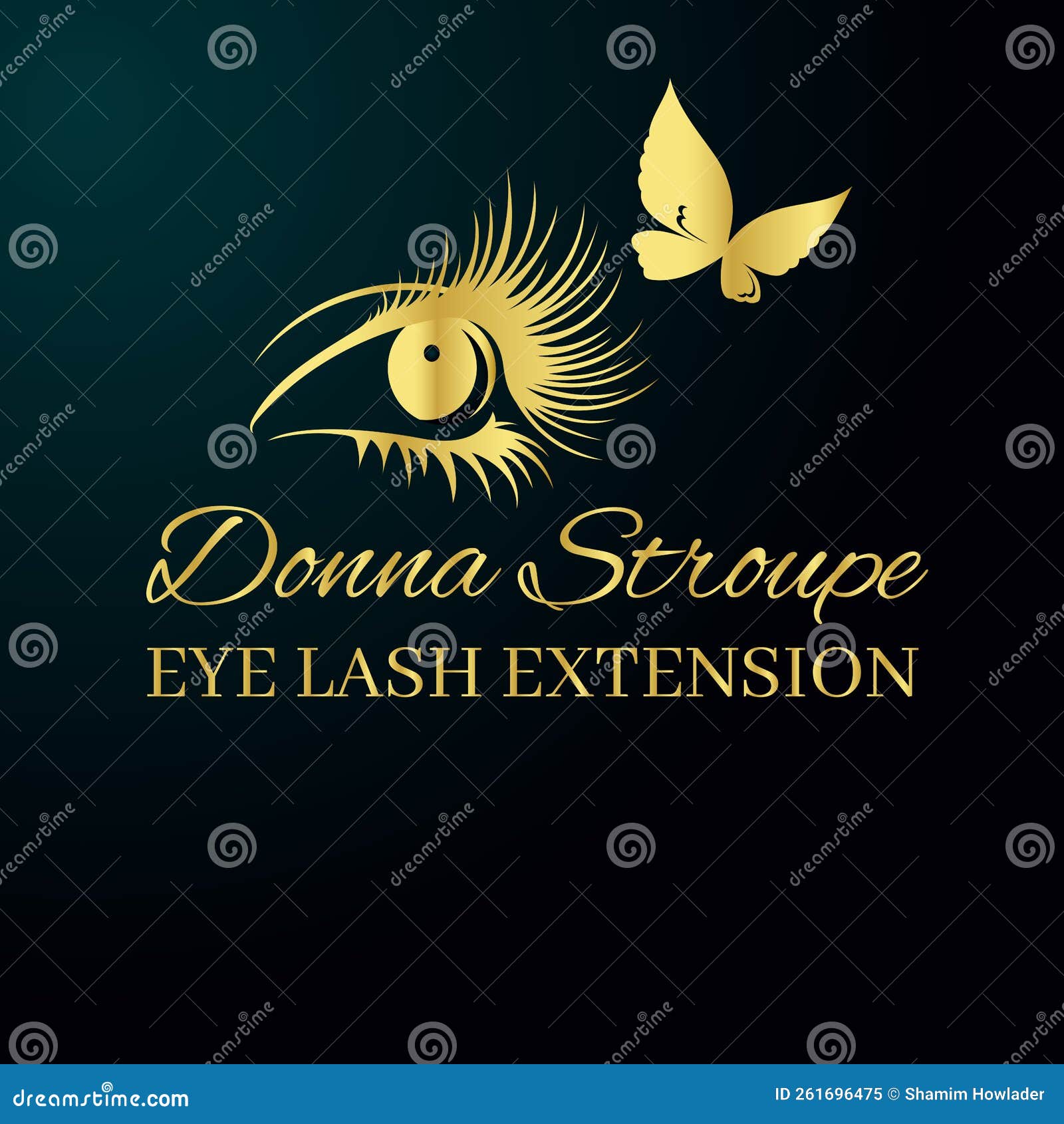 Gold Eye Lash Extension Business Logo Stock Vector - Illustration of ...