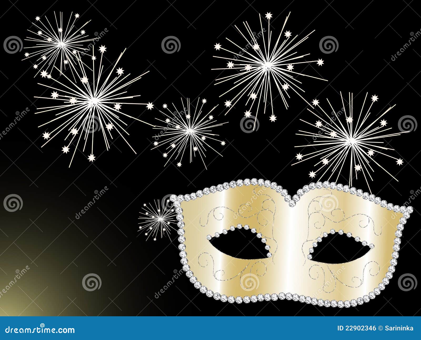 Gold face mask stock vector. Illustration of black, mask - 22902346