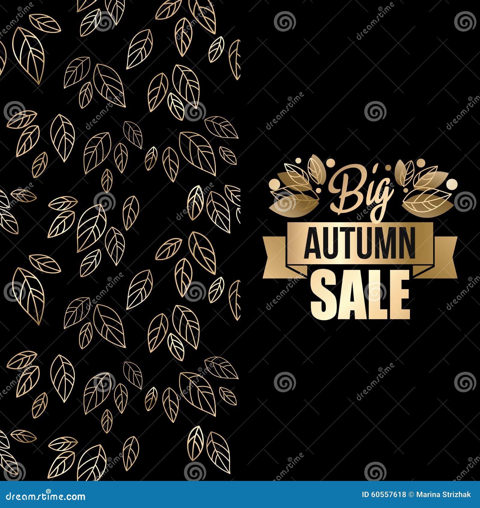 Gold fall design stock vector. Illustration of nature - 60557618