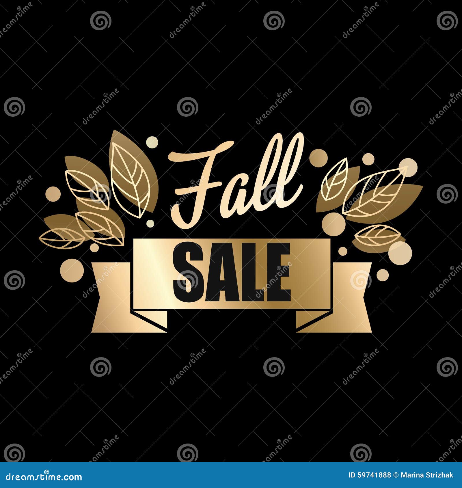 Gold fall design stock vector. Illustration of orange - 59741888