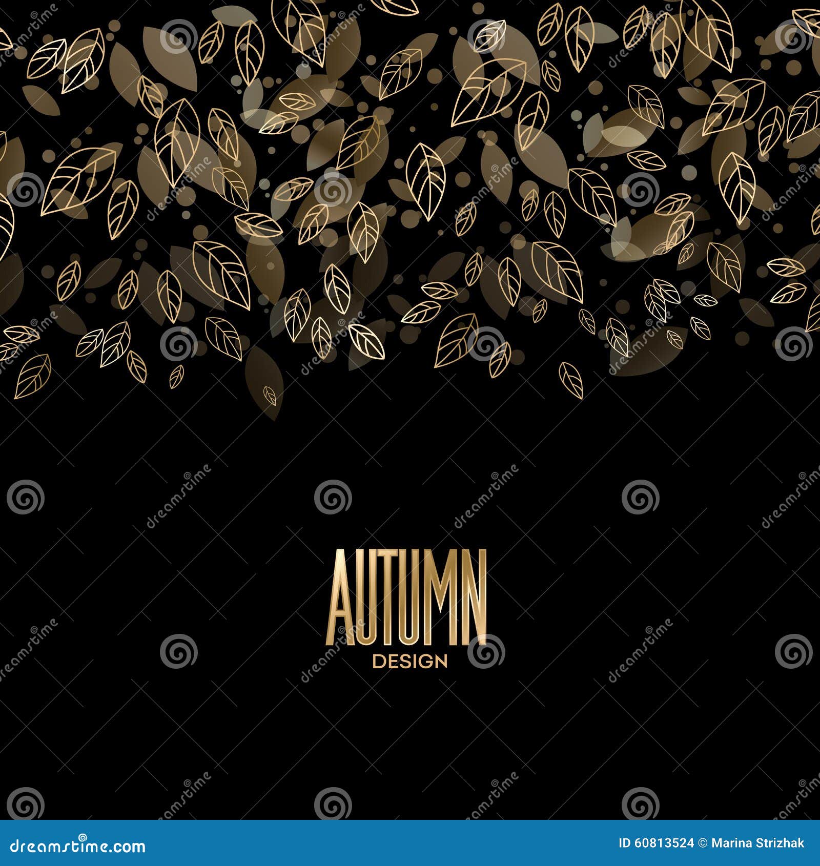Gold fall design stock vector. Illustration of leaf, foliage - 60813524