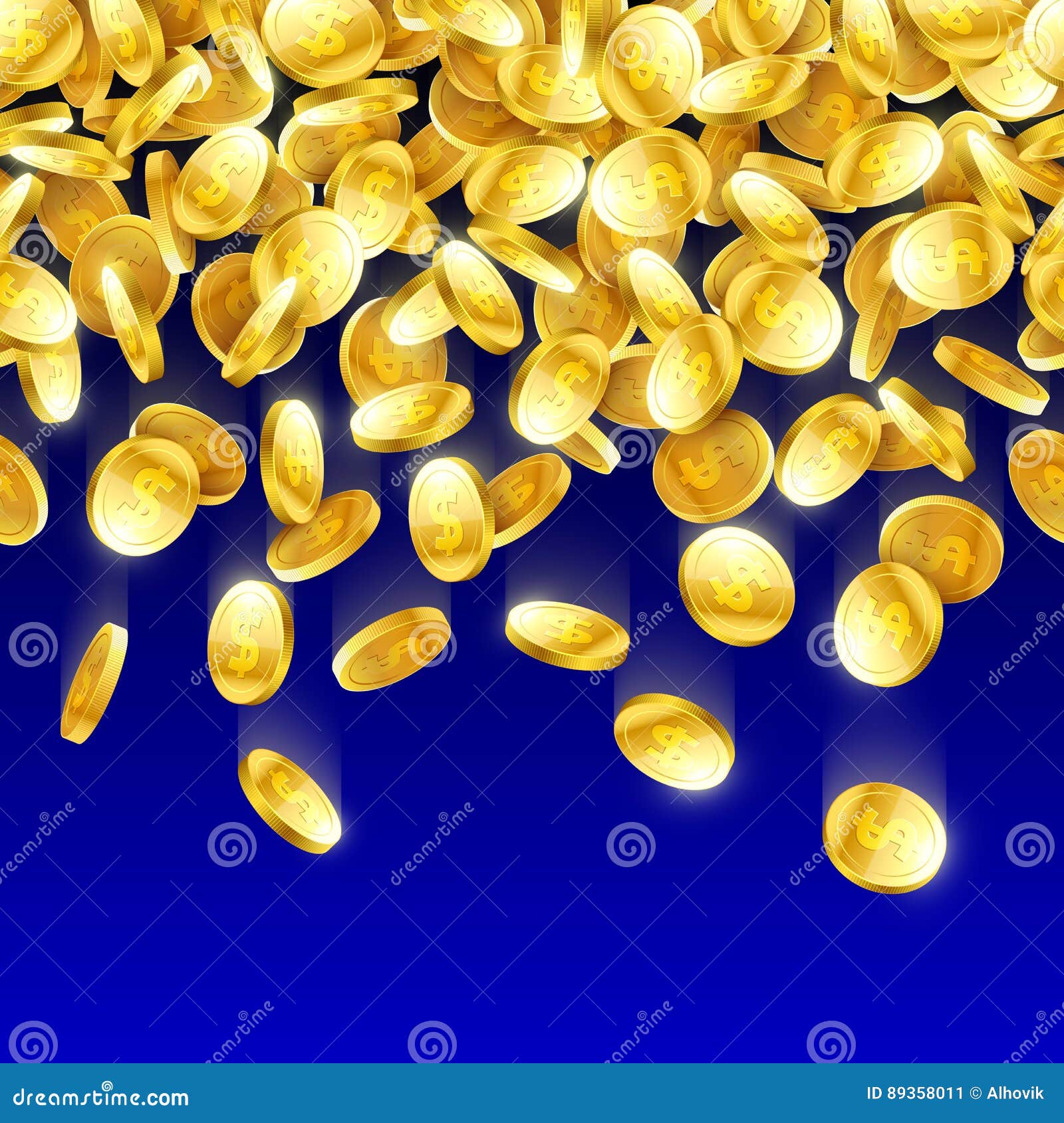 Gold falling coins stock vector. Illustration of coin - 89358011