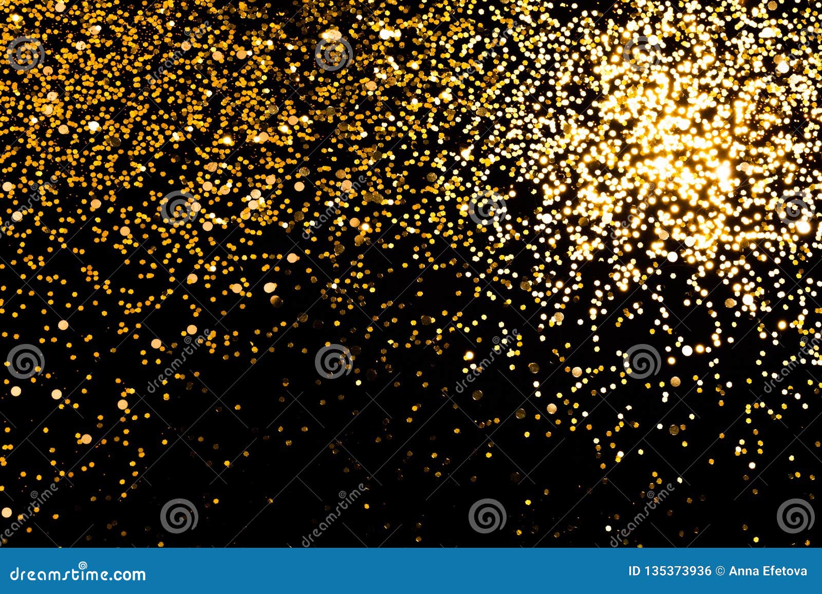 Gold falling sparkles stock photo. Image of dark, decoration - 135373936