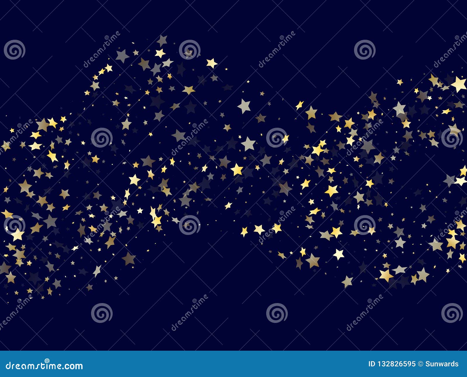Gold Falling Star Sparkle Elements of Glitter Gradient Vector ...