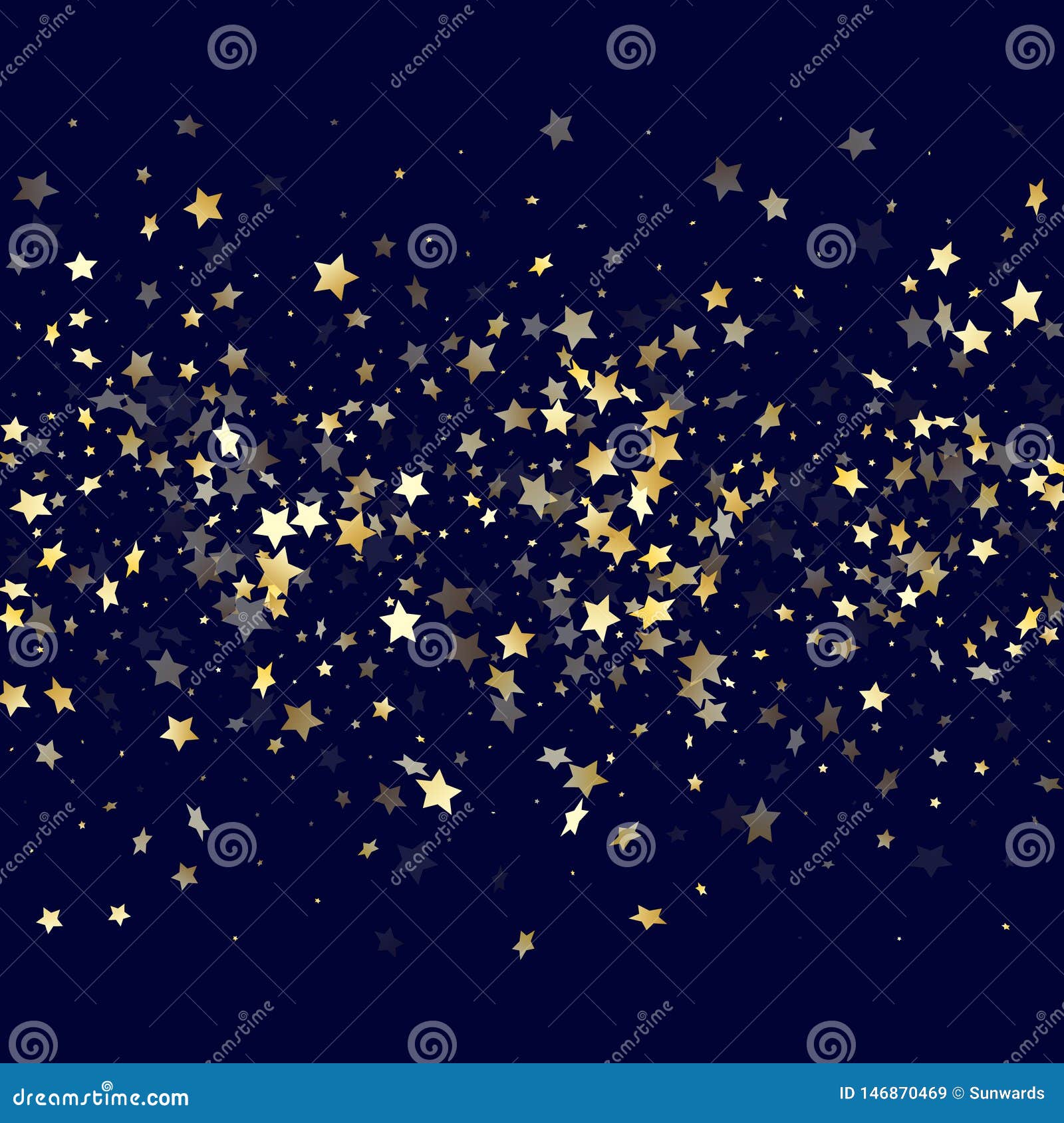 Gold Falling Star Sparkle Elements of Glitter Gradient Vector ...