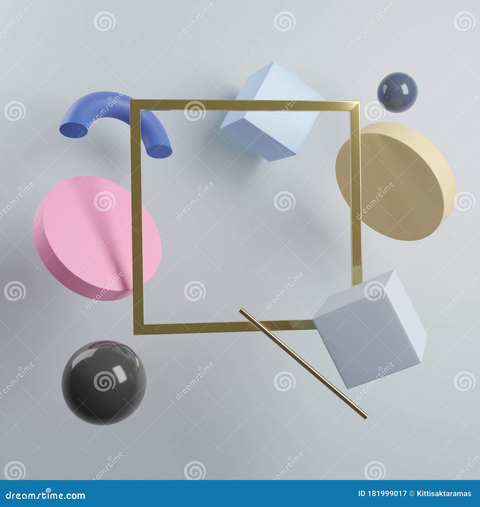 Gold Fame with Geometry Shapes Background 3d Render Illustrations Stock ...