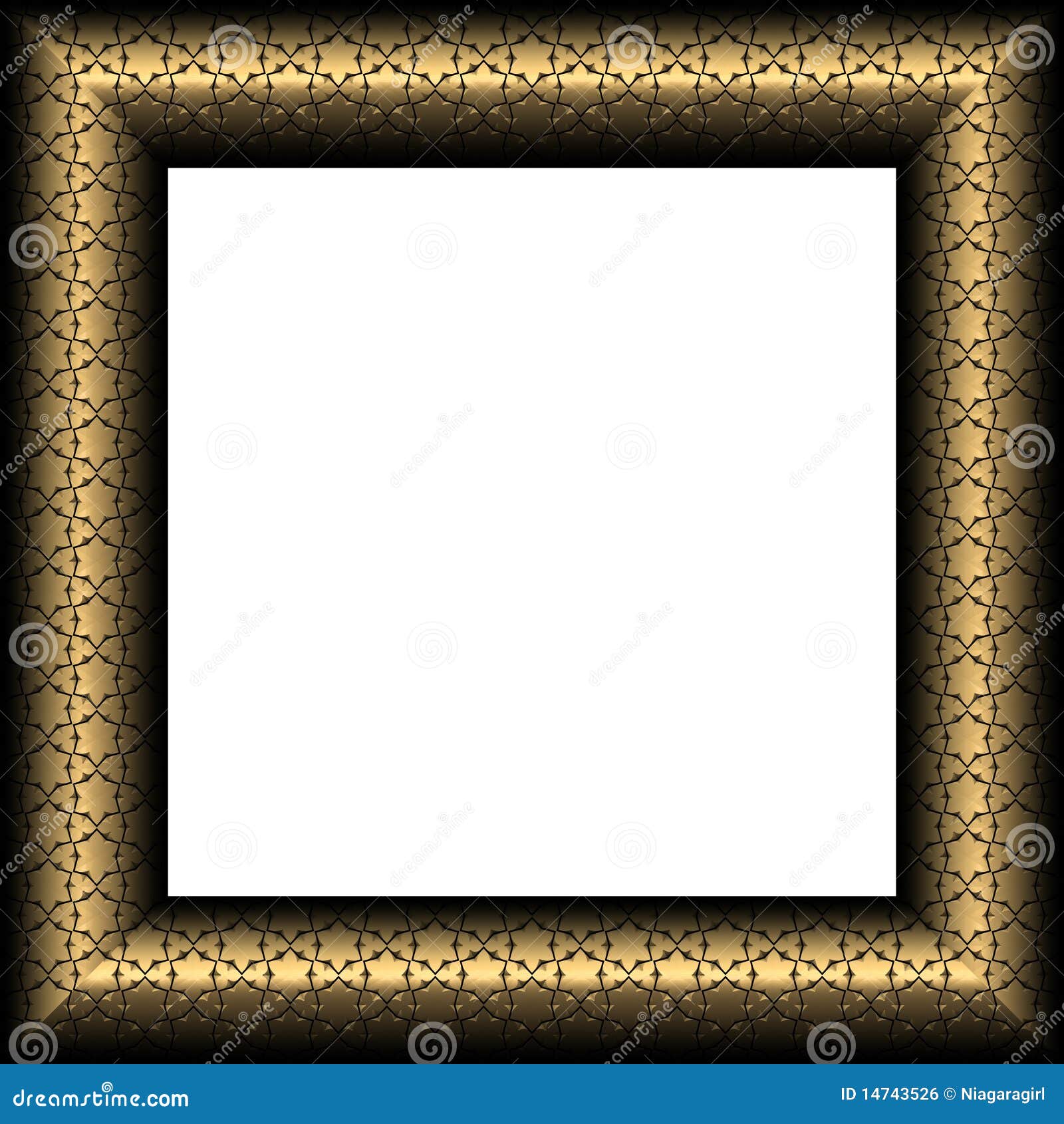 Gold Fancy Frame with Stars Stock Illustration - Illustration of border ...