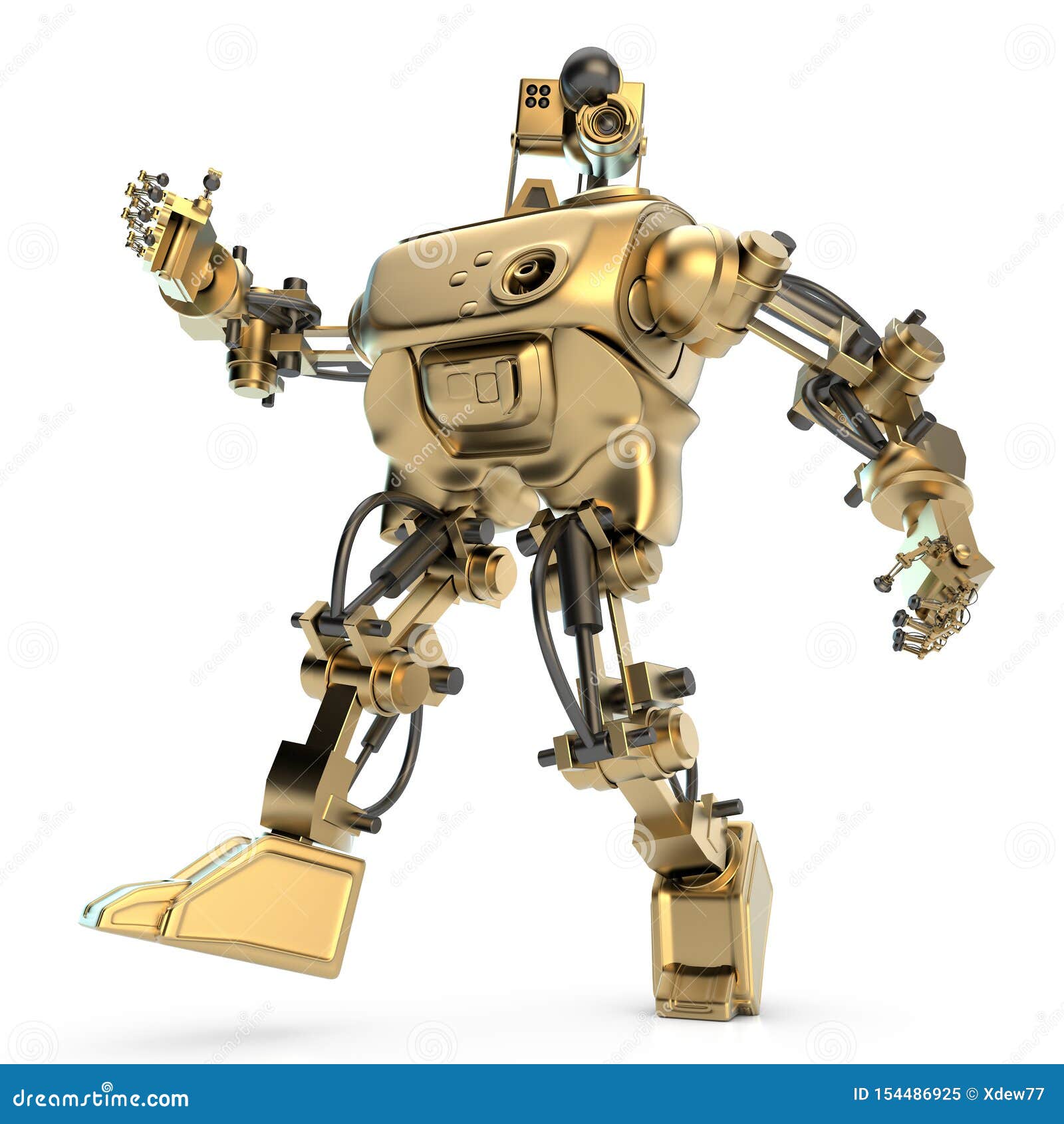 Gold-farbiger Humanoid Roboter Stock Abbildung - Illustration von ...