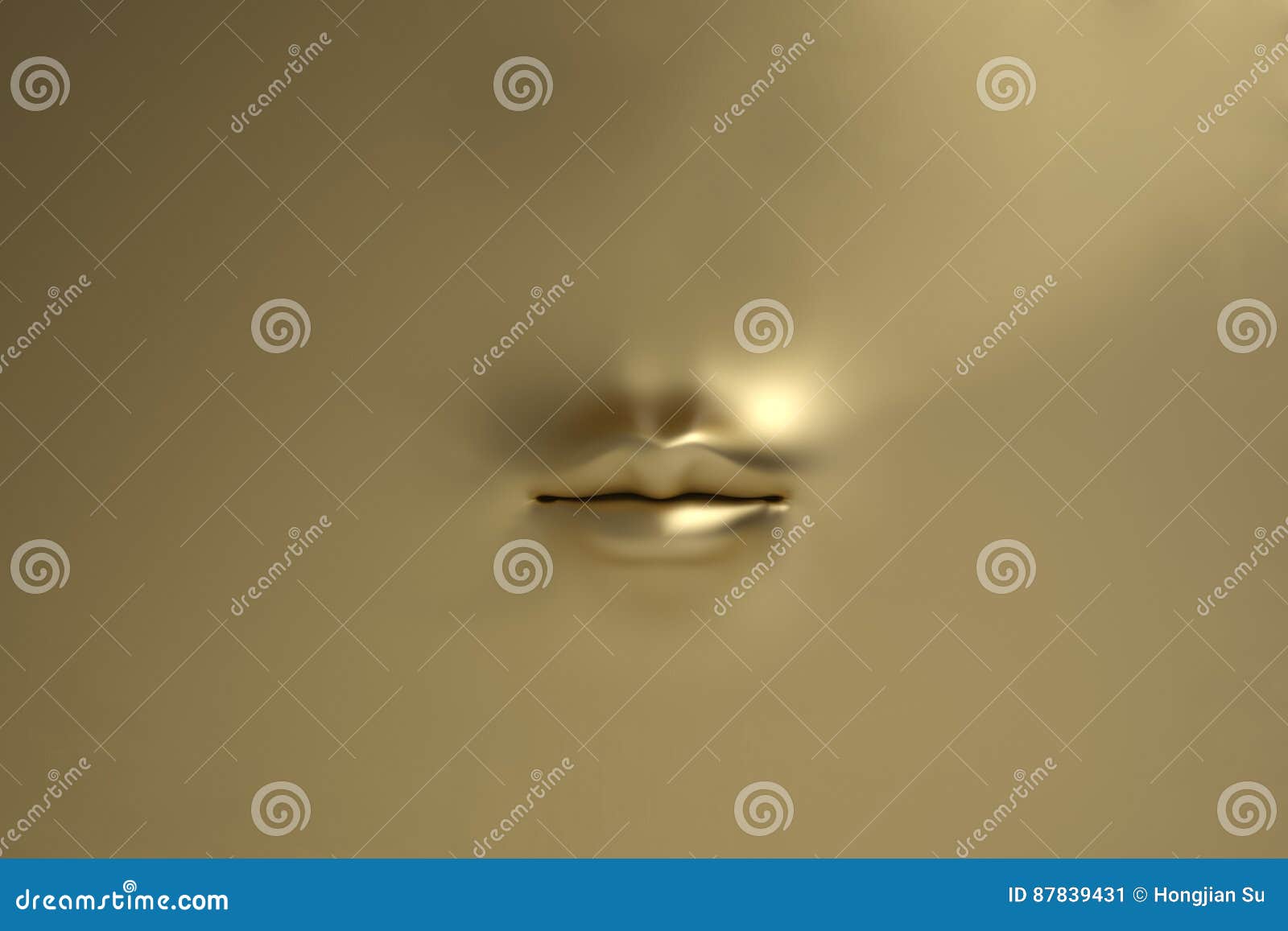Gold Female Lip Plane,3D Illustration. Stock Illustration ...