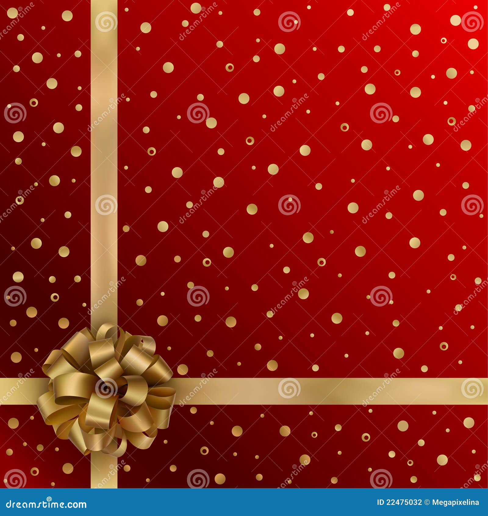 Gold Festive Ribbon with Bow Stock Vector - Illustration of glossy ...