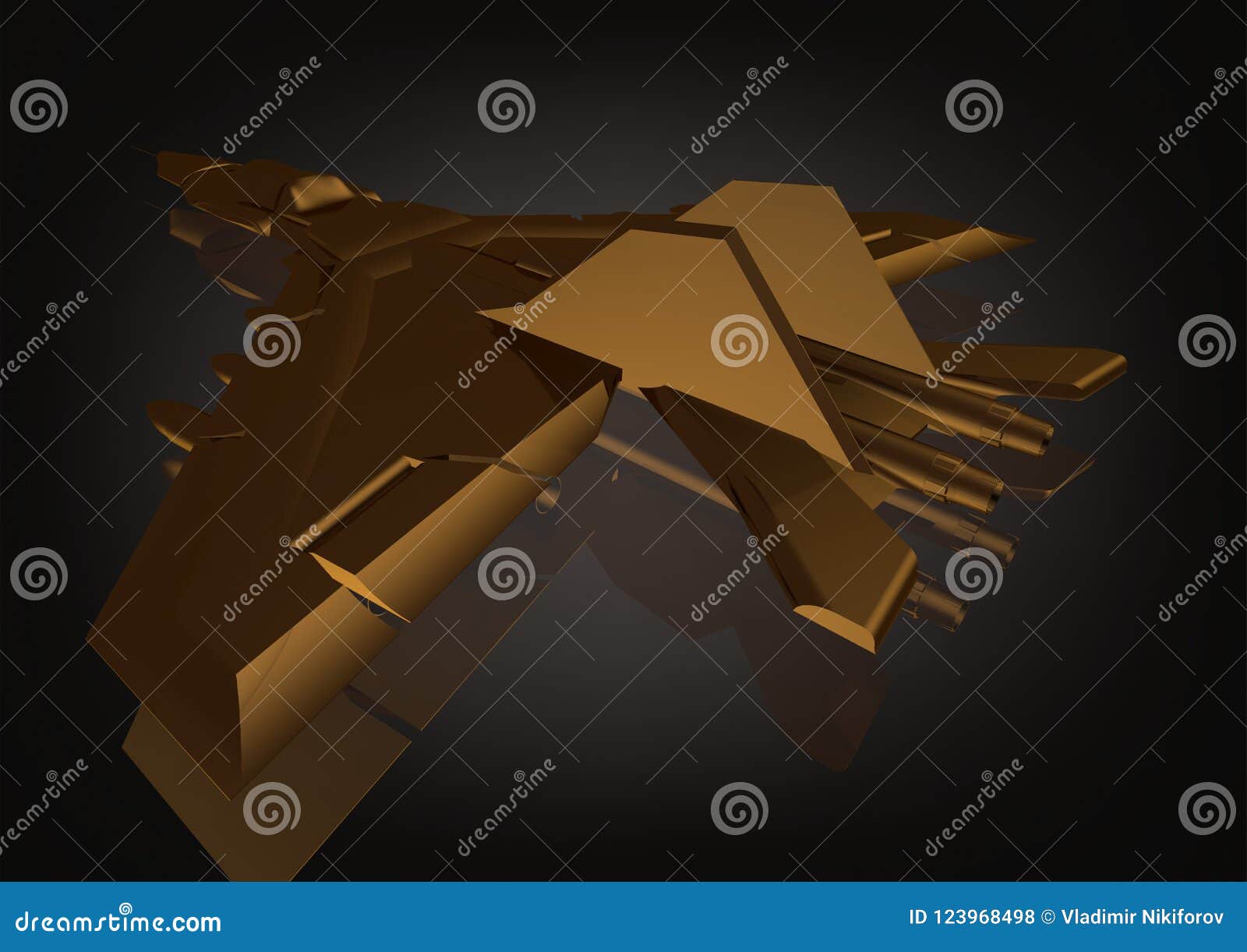 Gold fighter on a black stock illustration. Illustration of modern ...