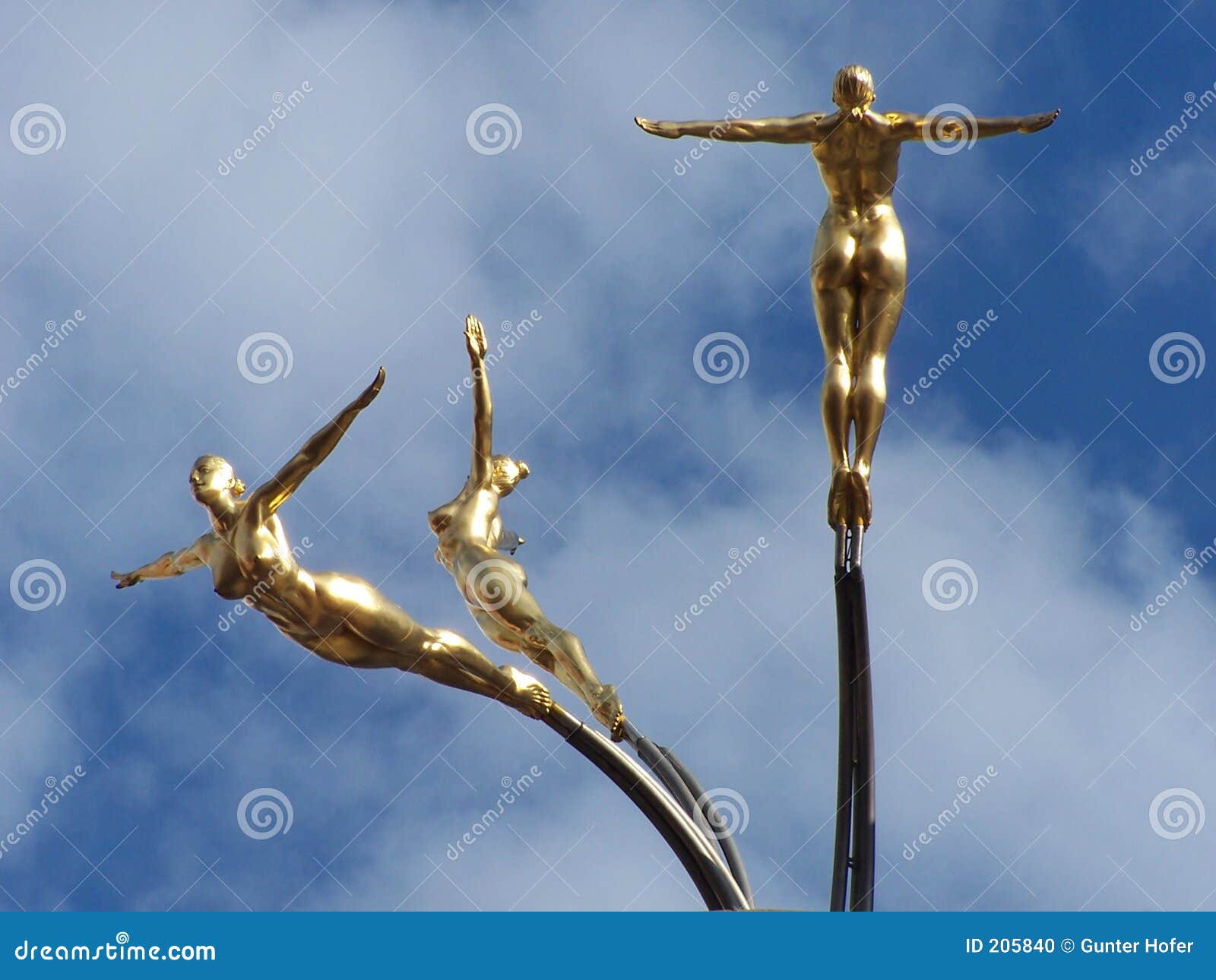 Gold figures stock photo. Image of gold, piccadilly, blue - 205840