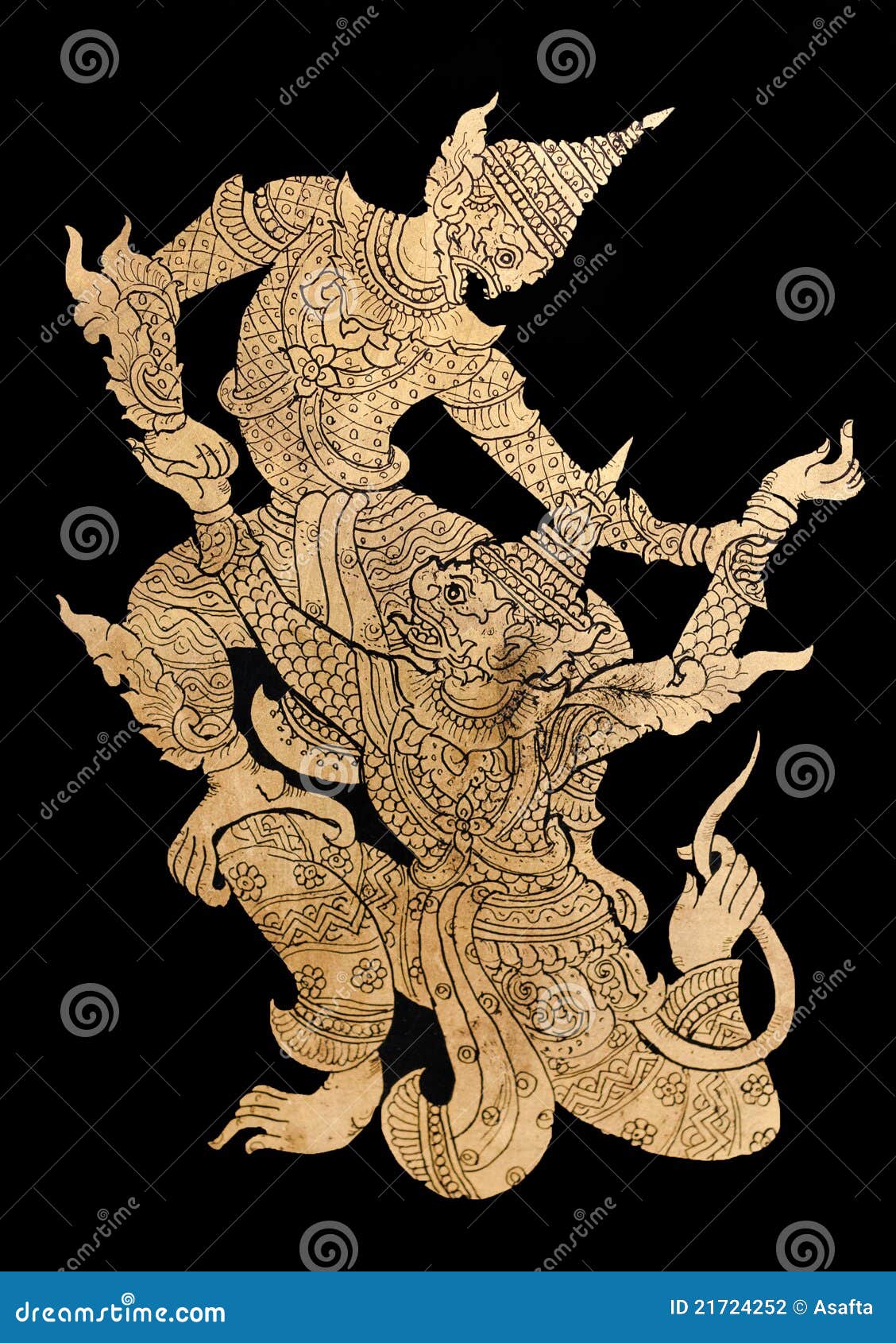 Gold Figures stock photo. Image of design, carving, myth - 21724252