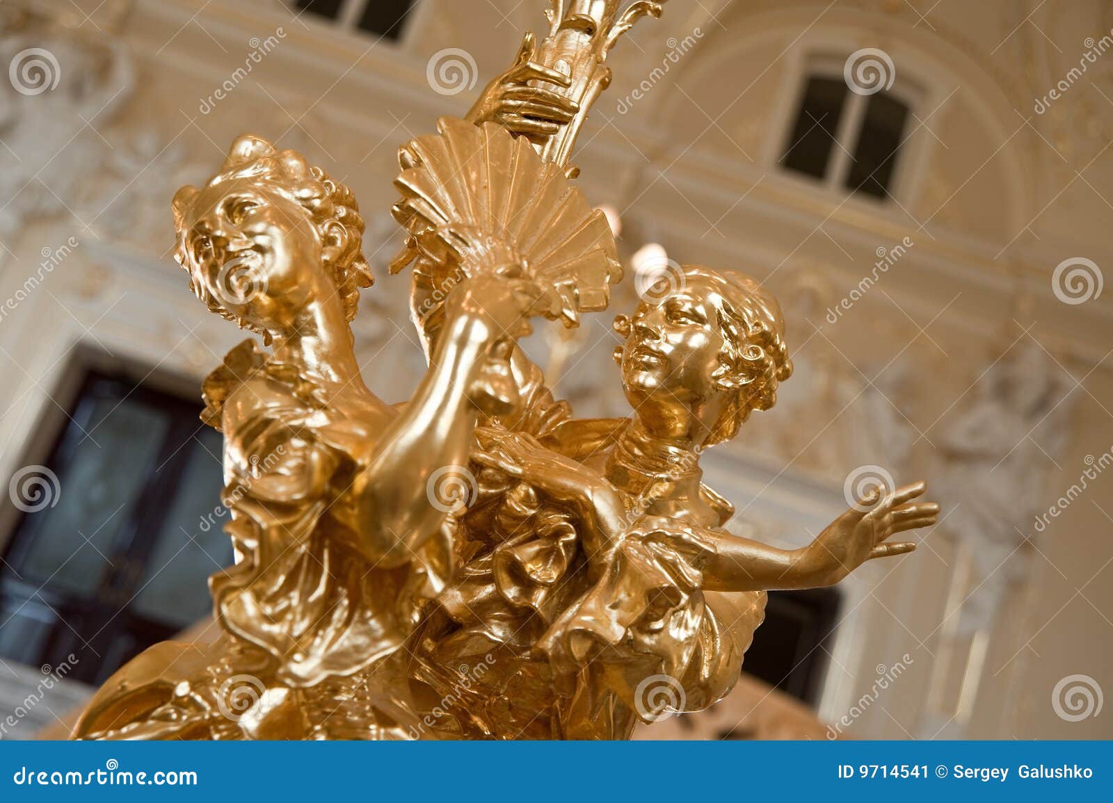 Gold Figurine Dancing Couple Stock Image - Image of baroque, ornate ...