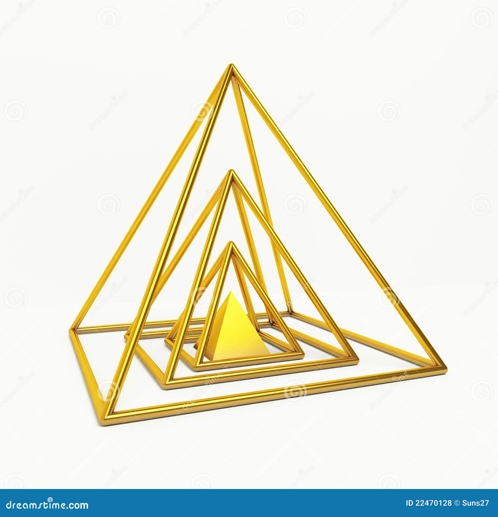 Gold financial pyramid stock illustration. Illustration of market ...