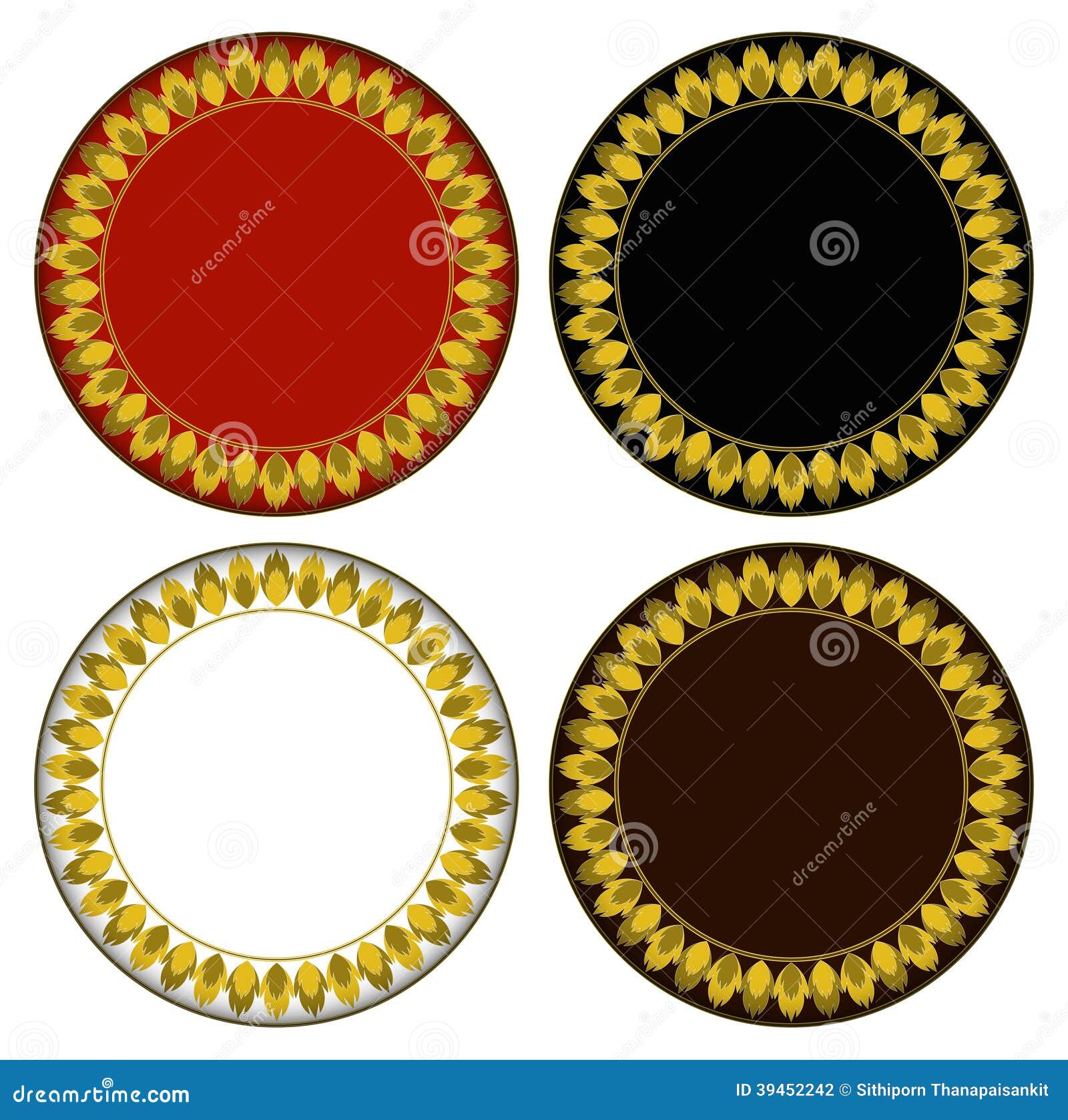 Gold Fire Or Glow Light Circle With Glitter Effect On Vector ...