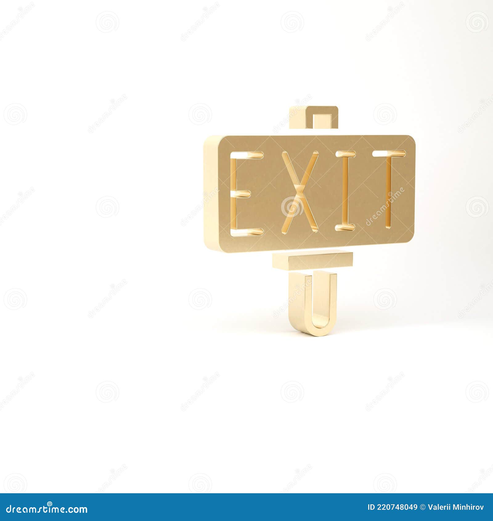 Gold Fire Exit Icon Isolated on White Background. Fire Emergency Icon ...